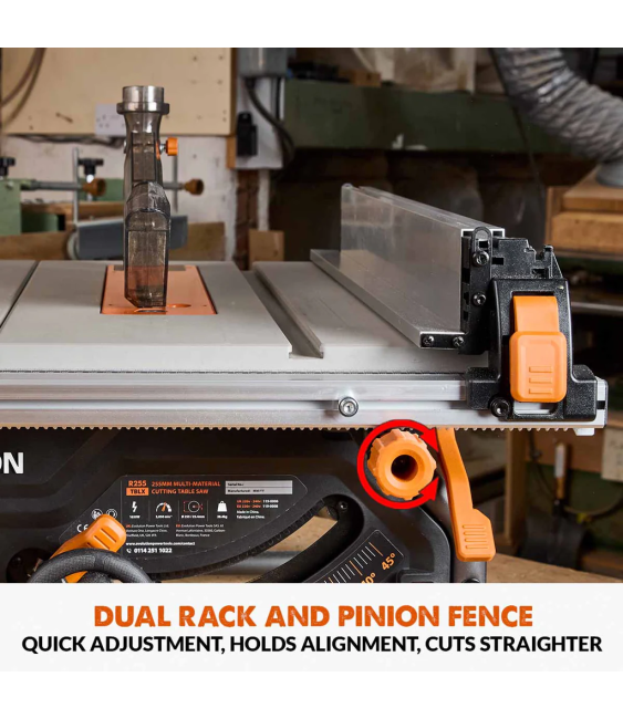 Wielozadaniowa piła stołowa Evolution R255TBL+ z tarczą 255mm/28z