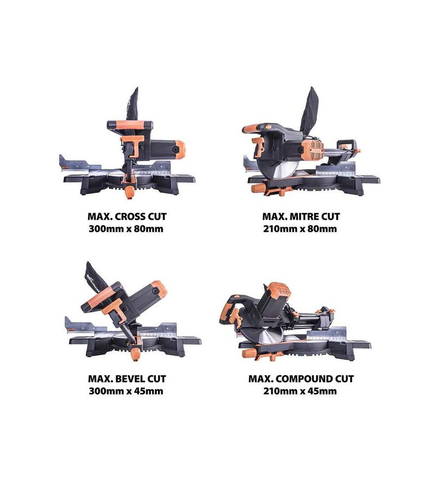 Wielozadaniowa piła ukośna z prowadnicami EVOLUTION R255SMS PLUS z ...