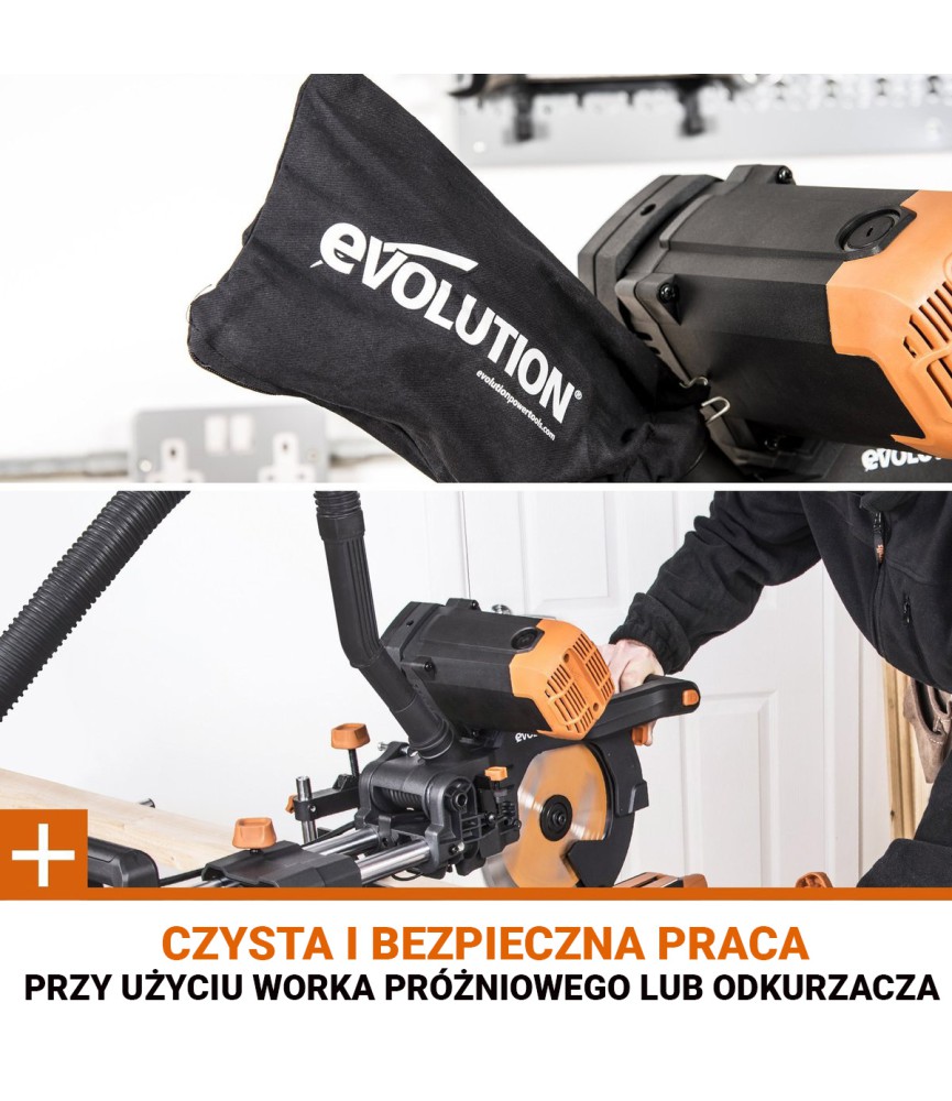 Wielozadaniowa piła ukośna z prowadnicami EVOLUTION R255SMS DB PLUS z ...
